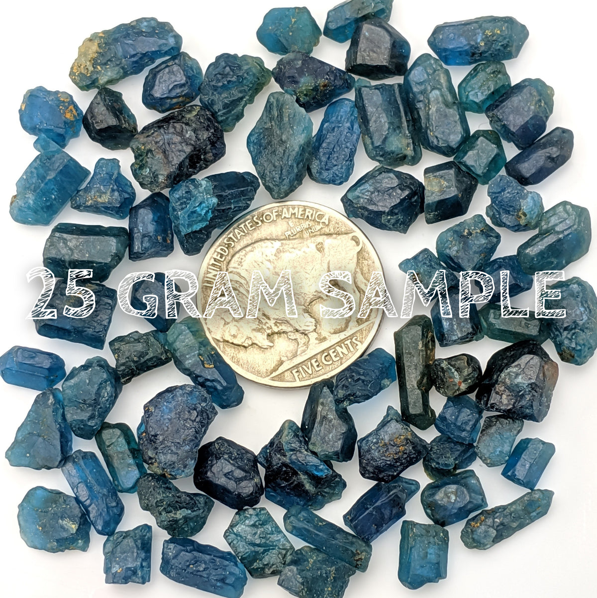 Blue Apatite Crystals, Brazil 25 gram set (approximately 50-75 pieces ...