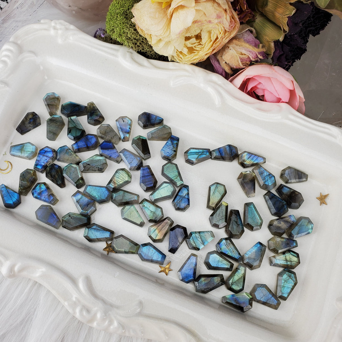 Labradorite Coffin Cabochons, small — Zandysjewelrysupply
